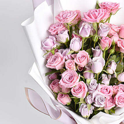 Online Purple and Pink Spray Roses Bunch Gift Delivery in UAE - FNP