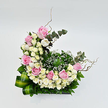 Online Crescent Flower Arrangement Gift Delivery in Qatar - FNP