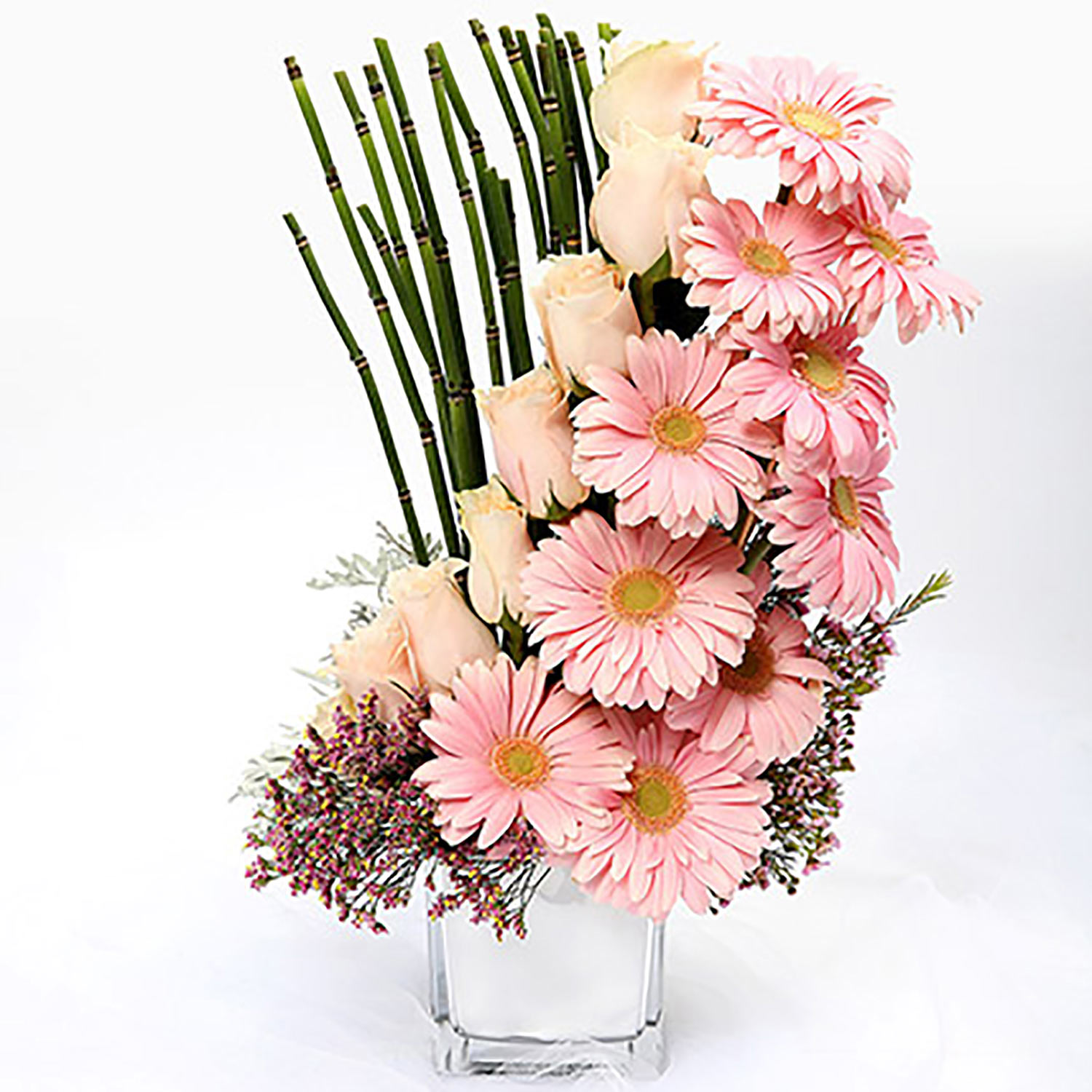Online Heartfelt Mixed Rose And Gerberas Arrangement Gift Delivery in ...